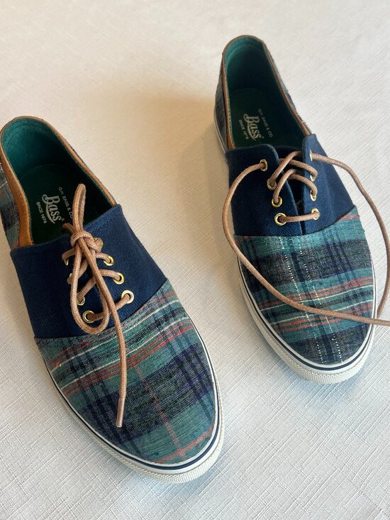 G. H. Bass & Co. | Shoes | Vtg Bass Outdoor Plaid Madras Boat Deck ...